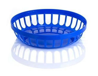 Kimmel 1 St&uuml;ck Schale Br&ouml;tchenschale Obstschale Brotkorb Servierk&ouml;rbchen Brotschale Plastikgeschirr Mehrweg bruchsicher stapelbar, Kunststoff, Farbe Blau