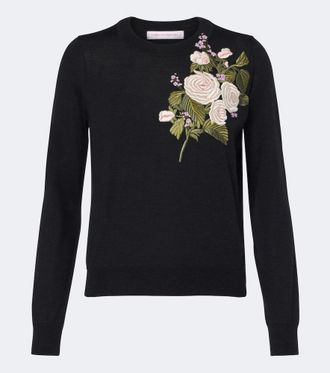 Carolina Herrera Bestickter Pullover aus Wolle