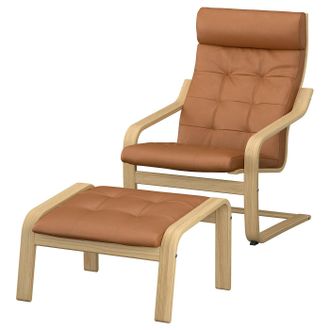IKEA PO&Auml;NG Sessel und Hocker