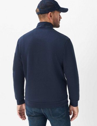 Brax Strickpullover Style SION Sweat: Troyer im Baumwollmix