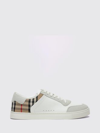 Burberry Baskets basses en cuir et toile avec motif Vintage Check