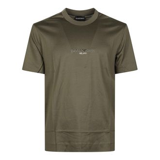 Emporio Armani Homme, Tops, Vert, Taille: L T-shirt &agrave; logo imprim&eacute;