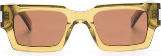 Saint Laurent Eyewear Sonnenbrille mit transparentem Gestell - Gelb