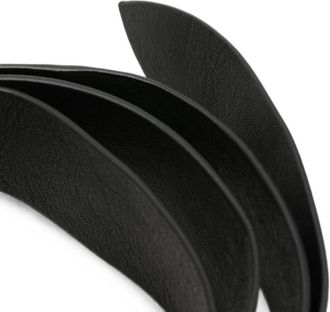 Cortana Grained Leather Belt - Black