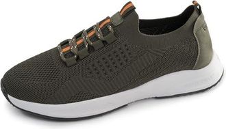 Isotoner Baskets Homme Slip on avec Lacets, Semelle mémoire de Forme, 42 EU, Kaki