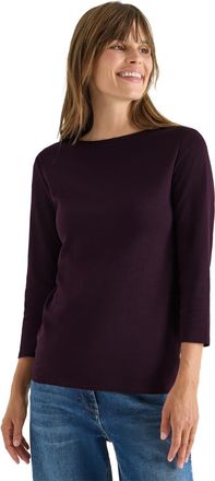 Cecil Damen 3127598 Basic U-Boot Shirt, Eggplant Red, M EU