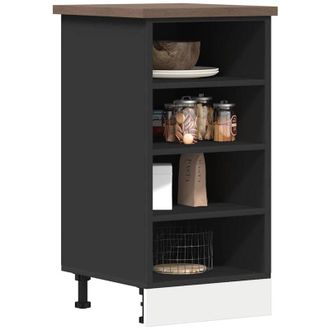 vidaXL Meuble bas Riga Noir 40 x 44,5 x 81,5 cm Bois ding&eacute;nierie Vidaxl