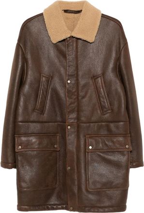 Santoro London Sheepskin Flap-pocket Coat