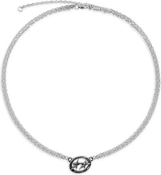 TwoJeys unisex, Accessoires, Gris, Taille: ONE Size Icon Double Chain Necklace