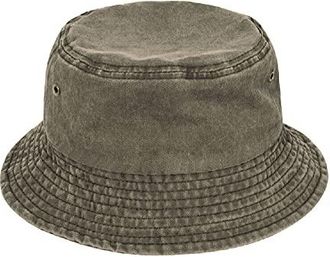 TOSKATOK Chapeau de pêcheur Chapeau de Seau et Soleil en Pur Coton délavé Protection Solaire UV Respirant Plage Vacances voyage-ARMYGREEN-60