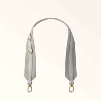 Furla Fiona Schulterriemen Toni Dark Nebbia Gray Blau Stoffband + Sidney-kalbsleder Damen