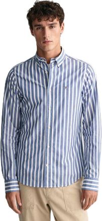 GANT Herren Reg Poplin Stripe Shirt Klassisches Hemd, College Blue, 3XL EU