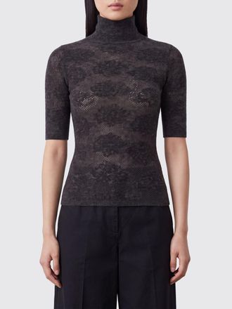 Brunello Cucinelli Pull slim &agrave; col montant en soie, alpaga et laine