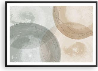 Arttor Poster Schwarzrahmen Deko 100x70cm Aquarell R&auml;der Pastell Wandposter Art Prints Wanddeko Bild Wand Kunstdruck Wandbilder Dekoration Wohnzimmer Schlafz