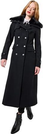Joe Browns Classic Long Black Coat with Detachable Collar Manteau, Noir, 40 Femme
