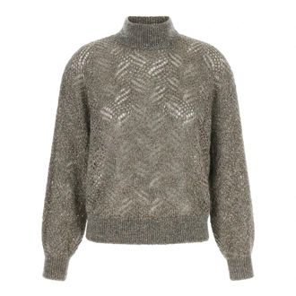Brunello Cucinelli Strickware - - Knitwear - Damen - Grau - L