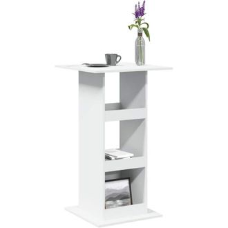 vidaXL Table de bar avec rangement blanc 60x60x102cm bois ding&eacute;nierie - Vidaxl