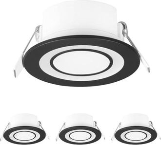 Trio Leuchten LED Einbauleuchte Core 652510132, Kunststoff Schwarz matt, inklusiv 5 Watt LED, getrennt schaltbar (Packung mit 4)
