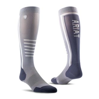 Ariat Mens AriatTEK Slimline Performance Socks in Grey Black, Size OS