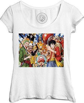 Fabulous T-Shirt Femme Col Rond Echancré One Piece Manga Luffy Zoro Sanji chopers nami