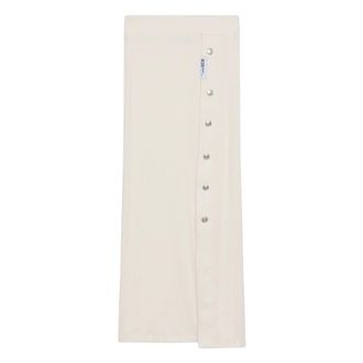 GCDS Button Ribbed Midi Skirt - - Skirts - Damen - Wei&szlig; - L