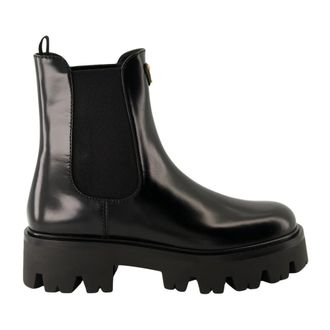 Prada Chelsea Boots mit Dreieckslogo - - Shoes - Damen - Schwarzk - 36 EU