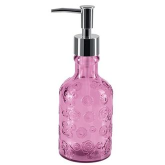 Spirella Distributeur de Savon Verre recycl&eacute; Carlita Rose