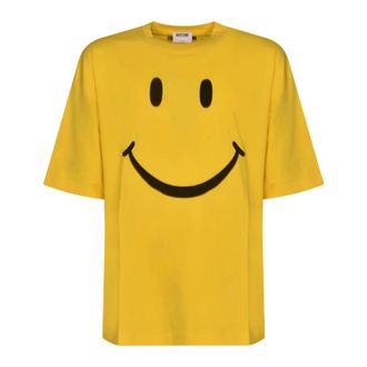 Moschino Homme, Tops, Jaune, Taille: M Smiley T-Shirt