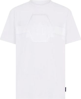 Philipp Plein Homme, Tops, Blanc, Taille: L Hexagon Crew Neck T-Shirt