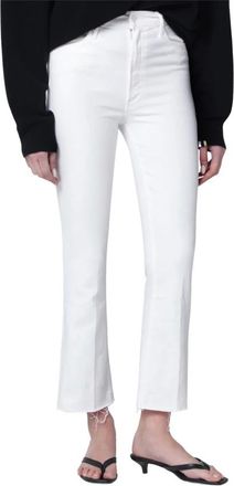 Mother Femme, Jeans, Blanc, Taille: W29 The Hustler Ankle Fray Jeans