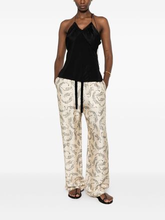 Forte_Forte Paisley-Printed Drawstring Trousers - Cream