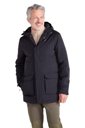 Mountain Warehouse Ranger Parka rembourr&eacute; pour Homme - Manteau r&eacute;sistant &agrave; leau avec Capuche, Poignets et Poches lat&eacute;rales r&eacute;glables - Id&eacute;al pour lautomne et lhiver Noir