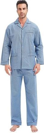 Global Homme Pyjama Flanelle Ensembles de Pyjama Homme Coton Vêtements de Nuit Haut Deux Pièces Chaud Pyjama Sets Boutonnés à Manches Longues Loungewear Carr