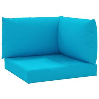 vidaXL Coussins de palette lot de 3 bleu clair tissu oxford vidaXL