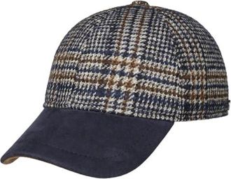 Lierys Casquette Tweed Check Homme - Laine de Baseball ferm&eacute; &agrave; larri&egrave;re, avec visi&egrave;re Automne-Hiver Hiver - M (56-57 cm) Bleu fonc&eacute;