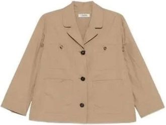 Max Mara Femme, Vestes, Brun, Taille: 34 FR Chemise Saharienne en popeline