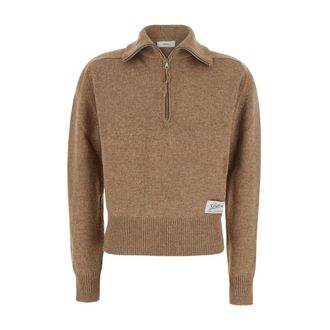 Mauro Grifoni Wool Zip Pull - - Sweatshirts & Hoodies - Herren - Beige - S