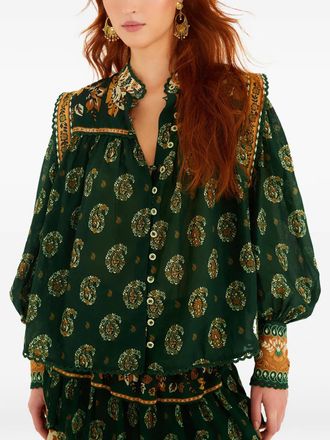 Farm Rio blouse Tayla boutonn&eacute;e - Vert
