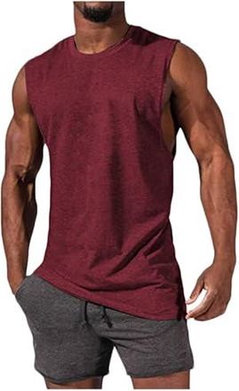 Generic Haut de sport uni sans manches pour homme - Classique - L&eacute;ger - Polyvalent, intelligent, confortable, respirant - Pour entra&icirc;nement musculaire - Pour 