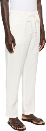 120% Lino Homme, Pantalons, Blanc, Taille: L Pantalon &agrave; cordon de serrage