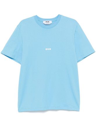 Msgm T-Shirt mit Logo-Print - Blau