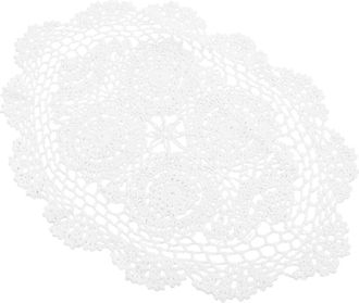 Cabilock Tischset Aus Baumwolle Rustikale Platzsets Mit Geh&auml;kelter Spitze Kleine Tischdecken Als Tischunterlagen F&uuml;r Dekoration