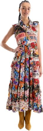 5 Progress Femme, Robes, Multicolore, Taille: 38 FR 16010 Flower Lover Maxi Dress