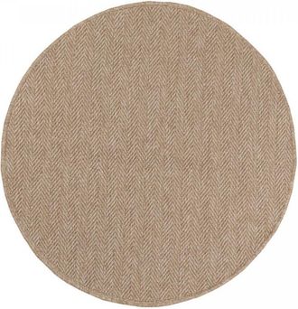 Jadorel Tapis ext&eacute;rieur kilim &Oslash;120cm beige rond JUTE ART 4