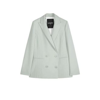 Patrizia Pepe Femme, Vestes, Gris, Taille: 42 FR Veste Crois&eacute;e &agrave; Revers en Pointe