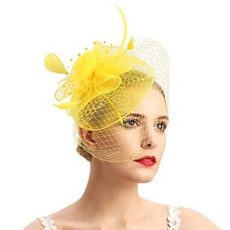 Generic Bibi pour femme - Accessoire de coiffure pour mariage, chapeau - Clips - Voile - Bandeau pour f&ecirc;te de th&eacute; - Pour femme - Bo&icirc;te &agrave; pilules - Accessoire 