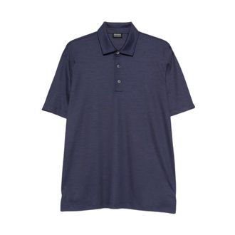 Ermenegildo Zegna Gekn&ouml;pftes Woll-Poloshirt - - Tops - Herren - Blau - 3XL