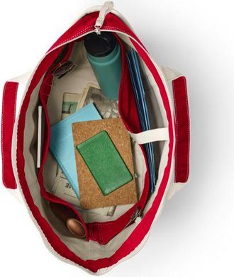 Lands End Große Canvastasche mit Reißverschluss, Damen, Größe:null regular, Rot, Baumwolle, by Lands End