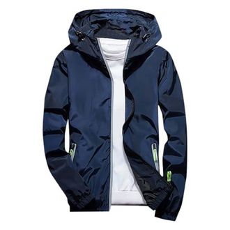 Generic 2025 Veste pour homme et femme - Veste de sport de plein air l&eacute;g&egrave;re et coupe-vent pour toutes les saisons - Trench &agrave; double boutonnage pour homme, noi