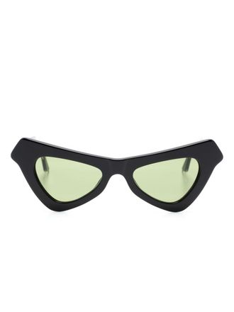 Marni Eyewear Cat-Eye-Sonnenbrille mit Logo-Gravur - Schwarz